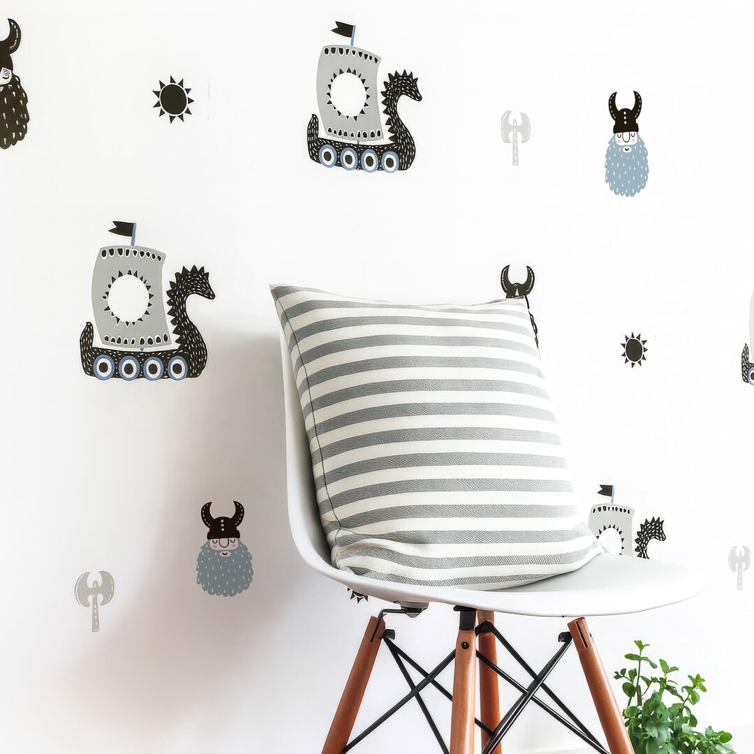 Vikings Wall Decals, Scandinavian Nursery Decor, Norse Wall Stickers ...