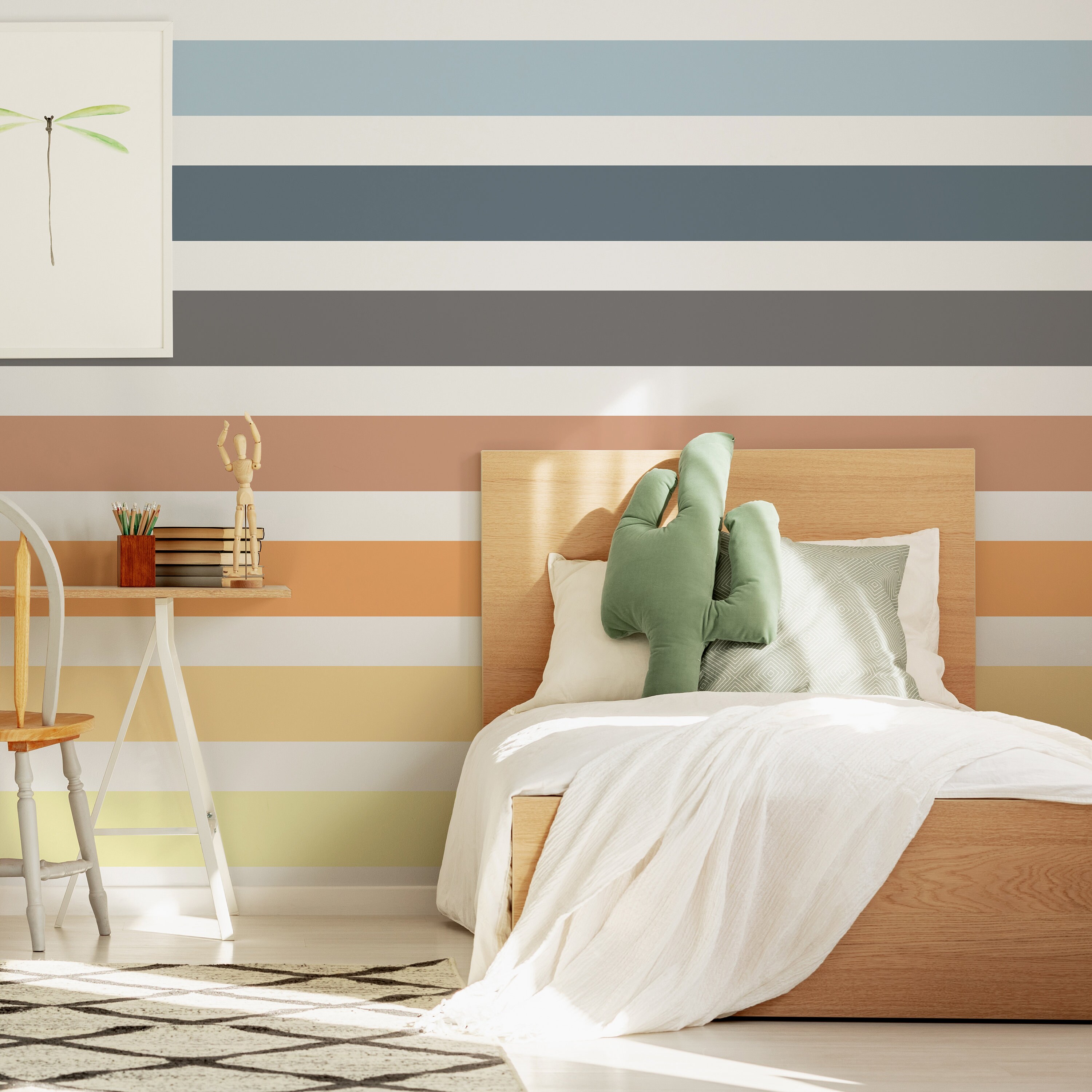Giant Rainbow Stripes Wall Decals, Rainbow Wall Decal, Nursery Room ...