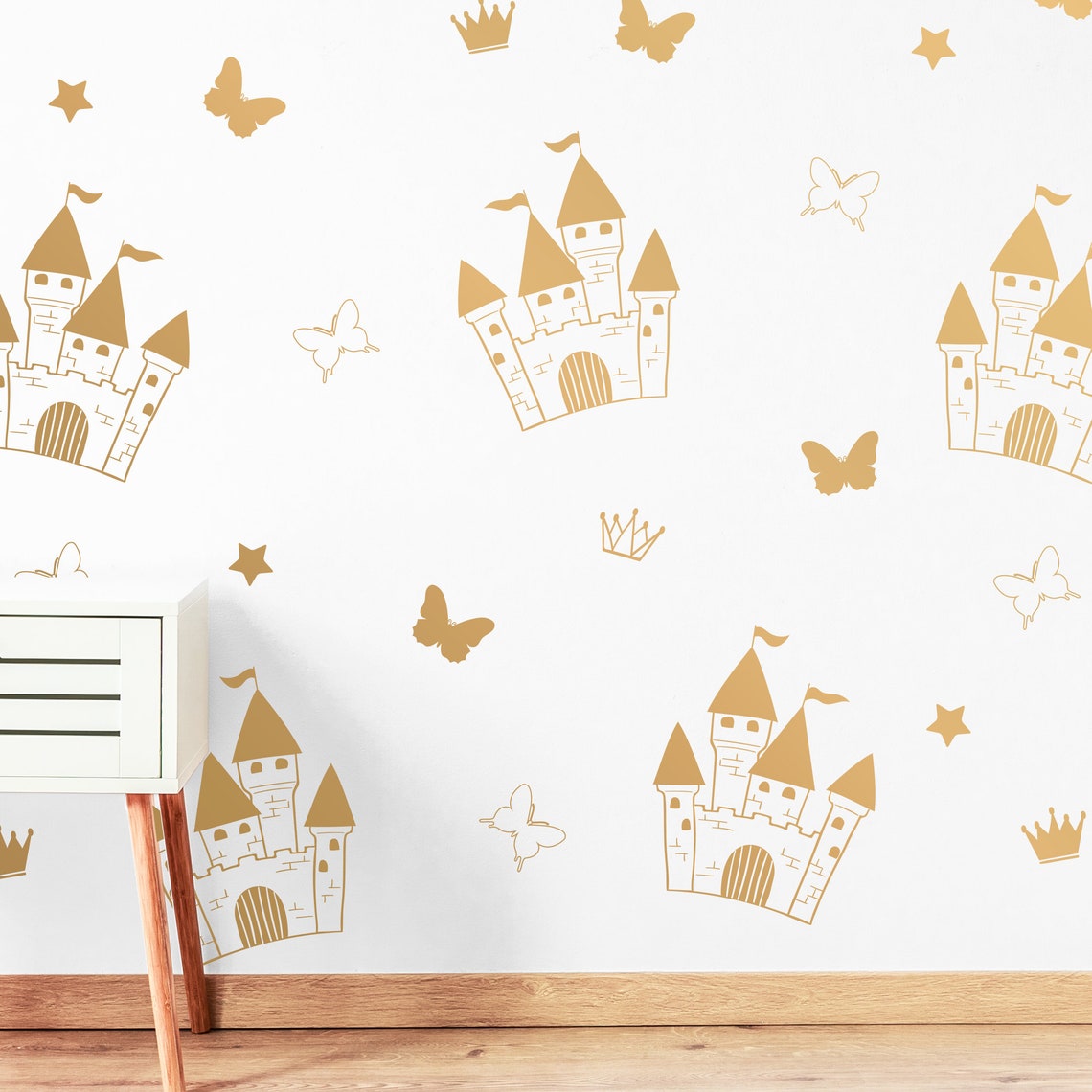 Castle Wall Decals Crown Wall Decals Butterfly Wall | Etsy