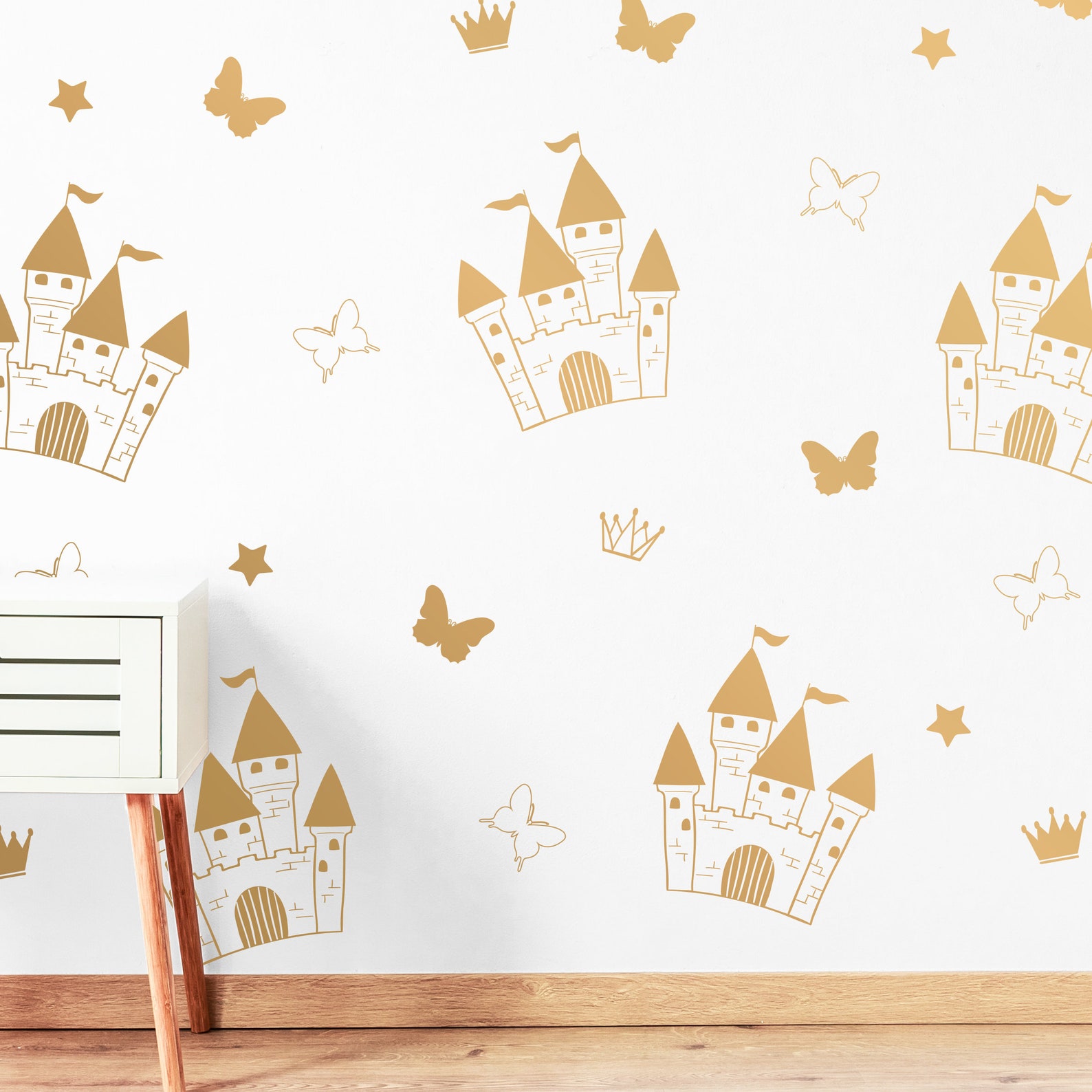 Castle Wall Decals Crown Wall Decals Butterfly Wall | Etsy