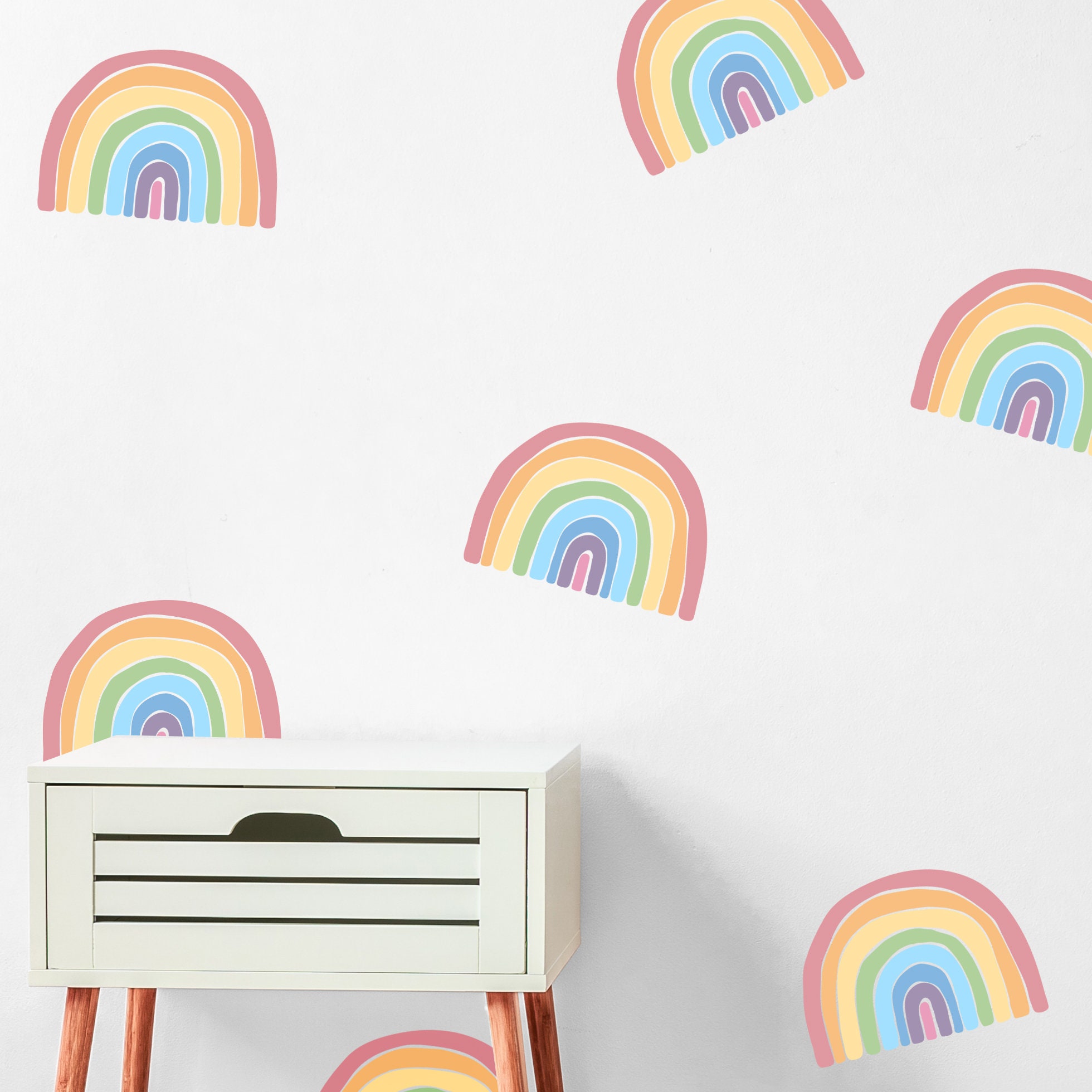 Pastel Rainbow Wall Decals Pastel Nursery Wall Décor Sorbet - Etsy