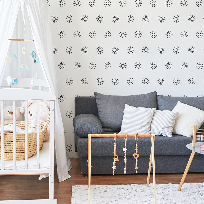 Sun Wall Decals, Sunshine Wall Stickers, Boho Nursery, Kids Room Wall ...