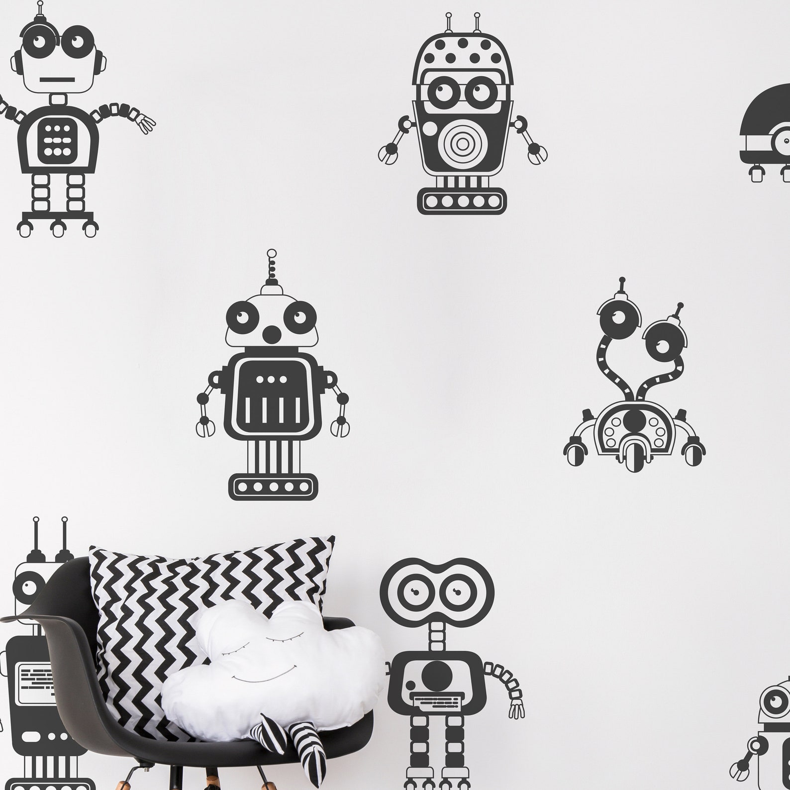 Large Collection of Robot Wall Decals Robot Wall Art | Etsy