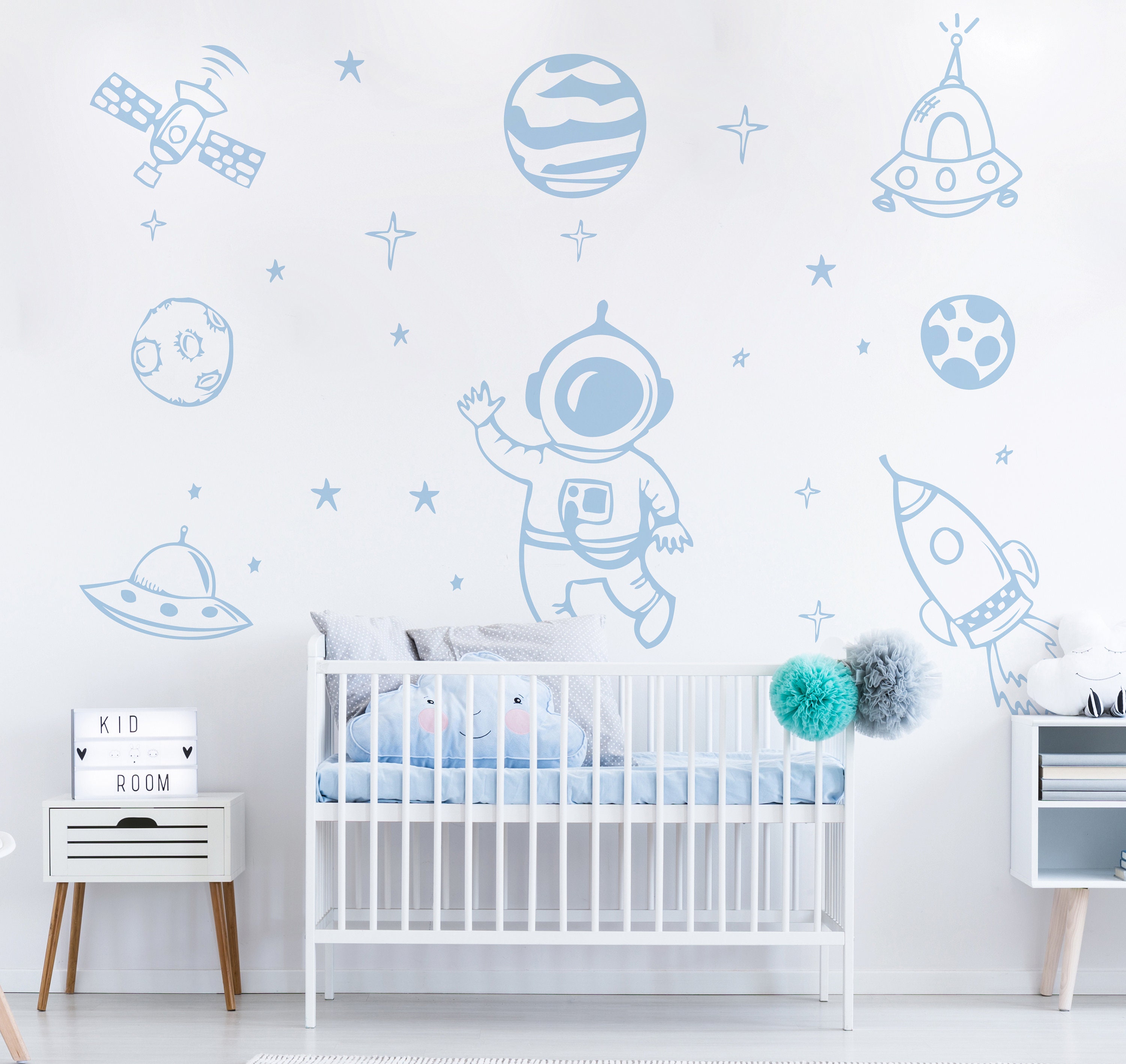 Out of This World Wall Decal Sticker Set Space Objects - Etsy