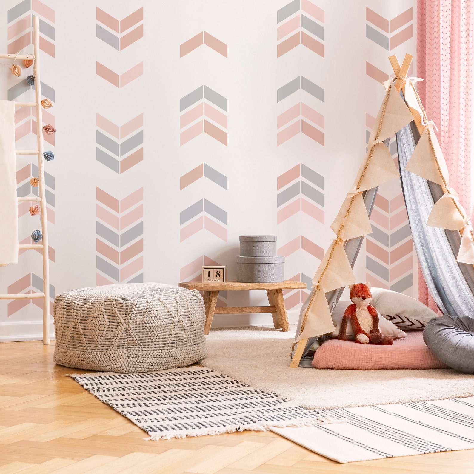 Vibrant Geometric Accents, Chevron Wall Decals - Transform Kids ...