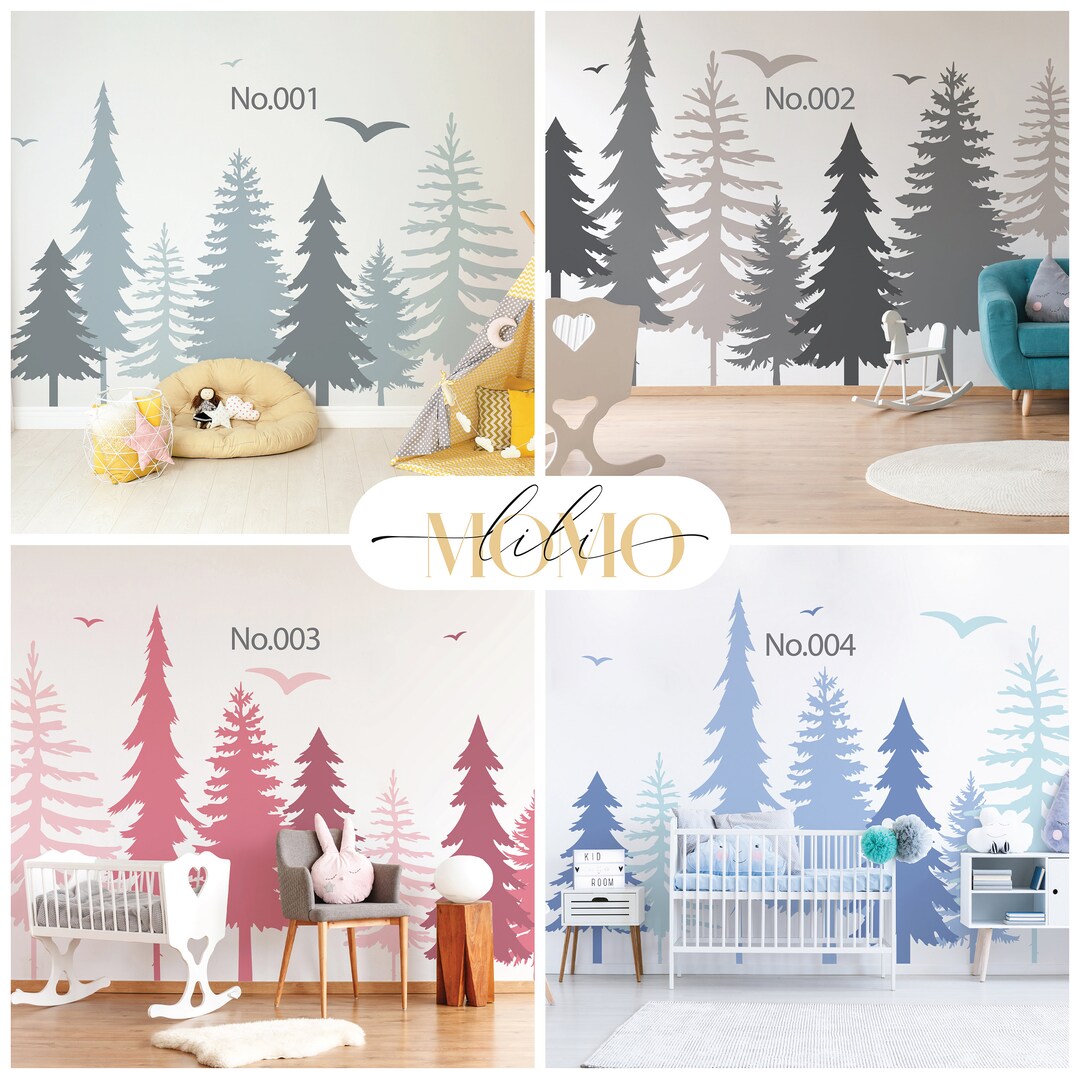 Tree Wall Decals Forest Decals Woodland Nursery Decor Nursery Decals ...