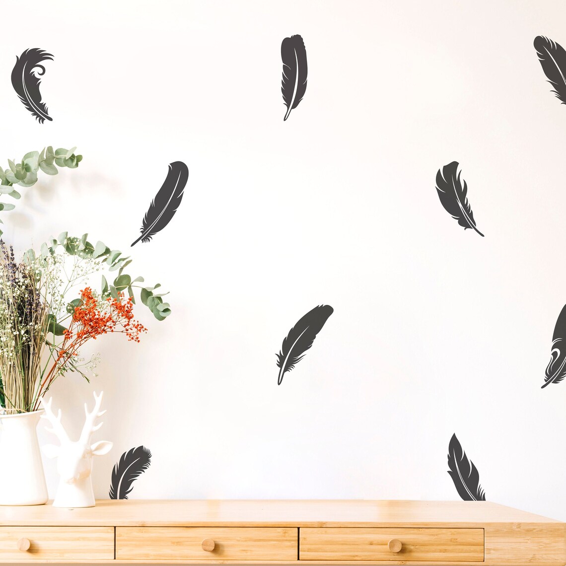 Boho Feather Wall Decals American Indian Unisex Vinyl | Etsy