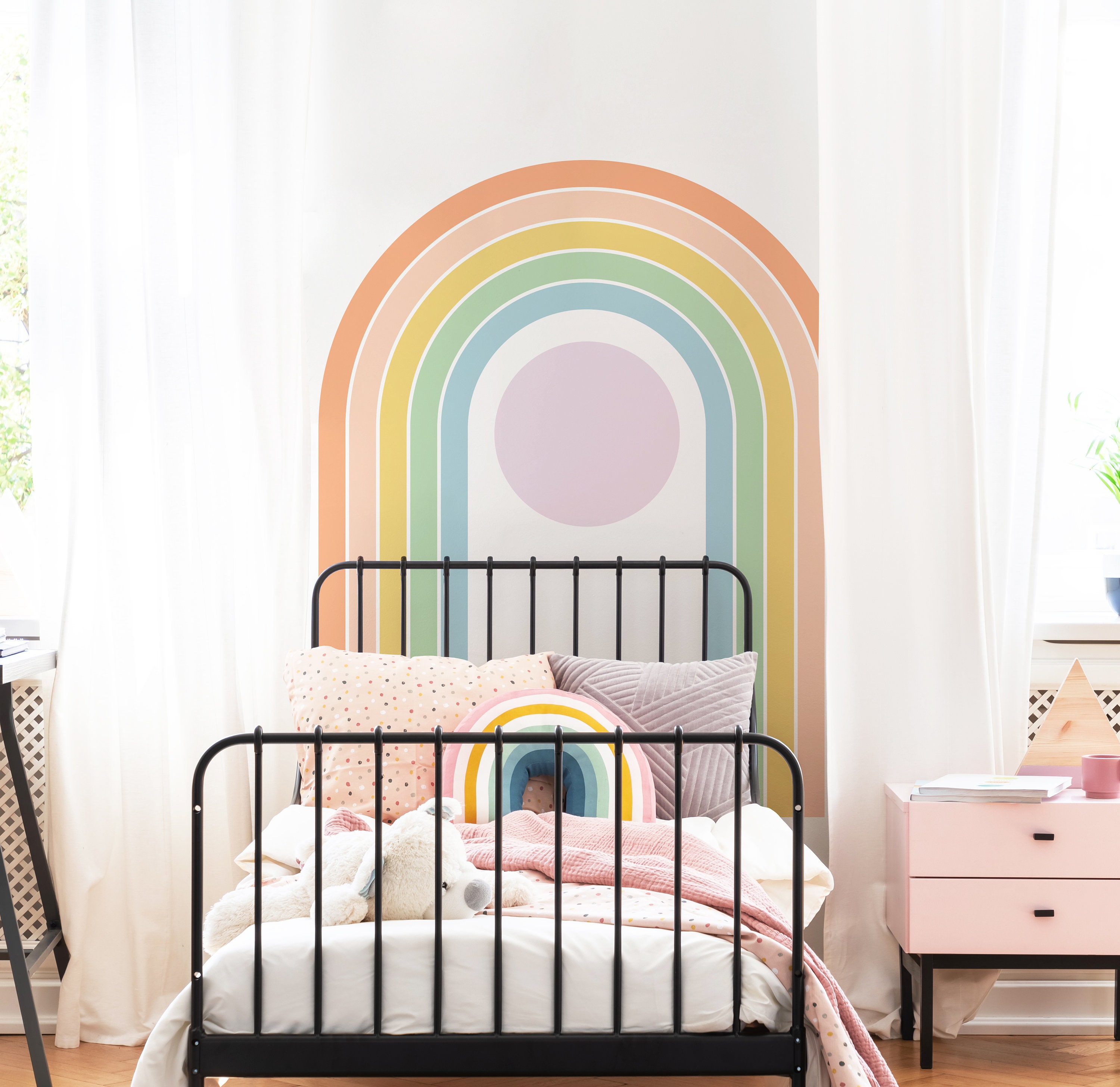 Rainbow Wall Decals Large Rainbow Wall Sticker Boho | Etsy