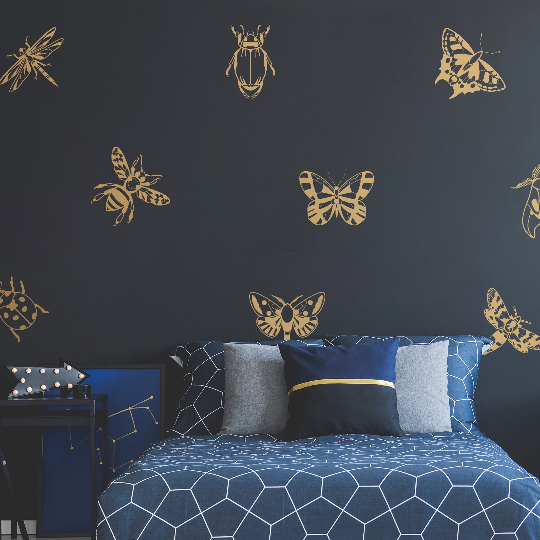 Insects Wall Decals Butterfly Bee Beetle Dragonfly Wall | Etsy