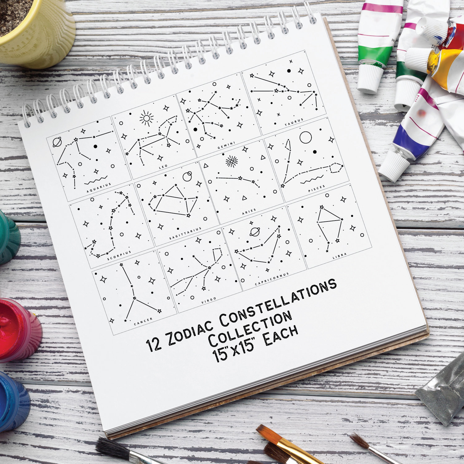 Hand Drawn Zodiac Constellations and Star Decals Large - Etsy