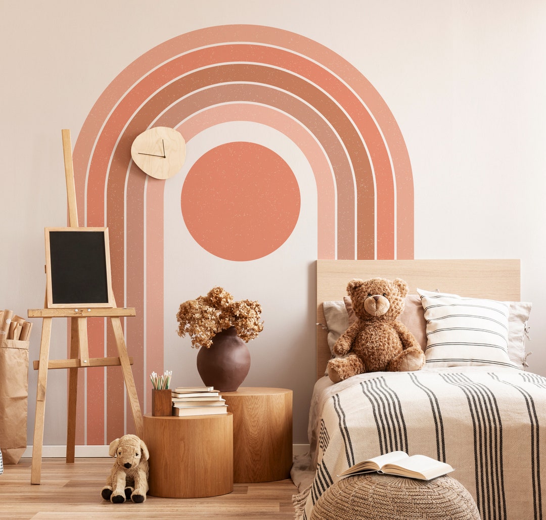 Rainbow Wall Decals | Large Boho Rainbow Wall Sticker | Colorful ...