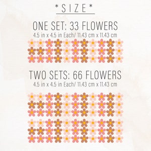 Retro Boho Flowers Wall Decals Set, Decorative Flowers Stickers ...