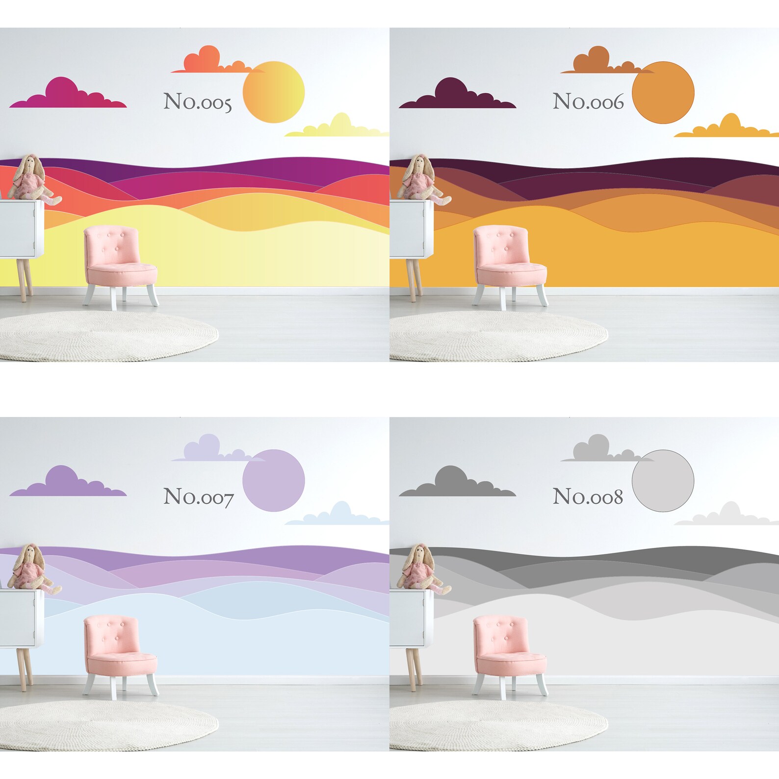 Rolling Hills Wall Decals | Desert | Mountains Nursery Decor | Nursery ...