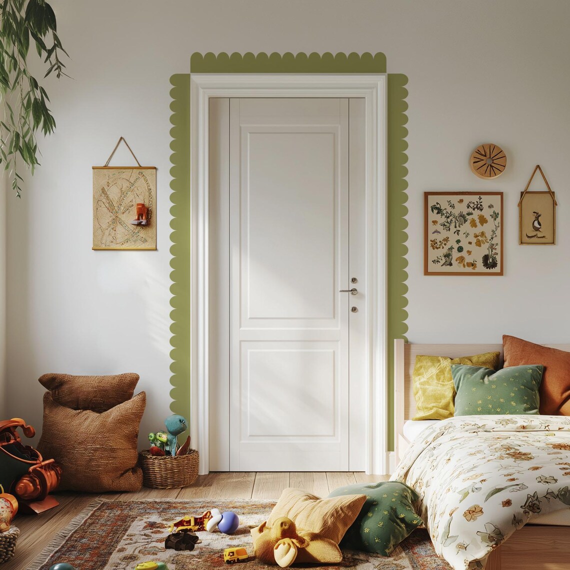 Scallop Wall Decal, Vinyl Scallop Wall Trim, Removable Wall Sticker ...