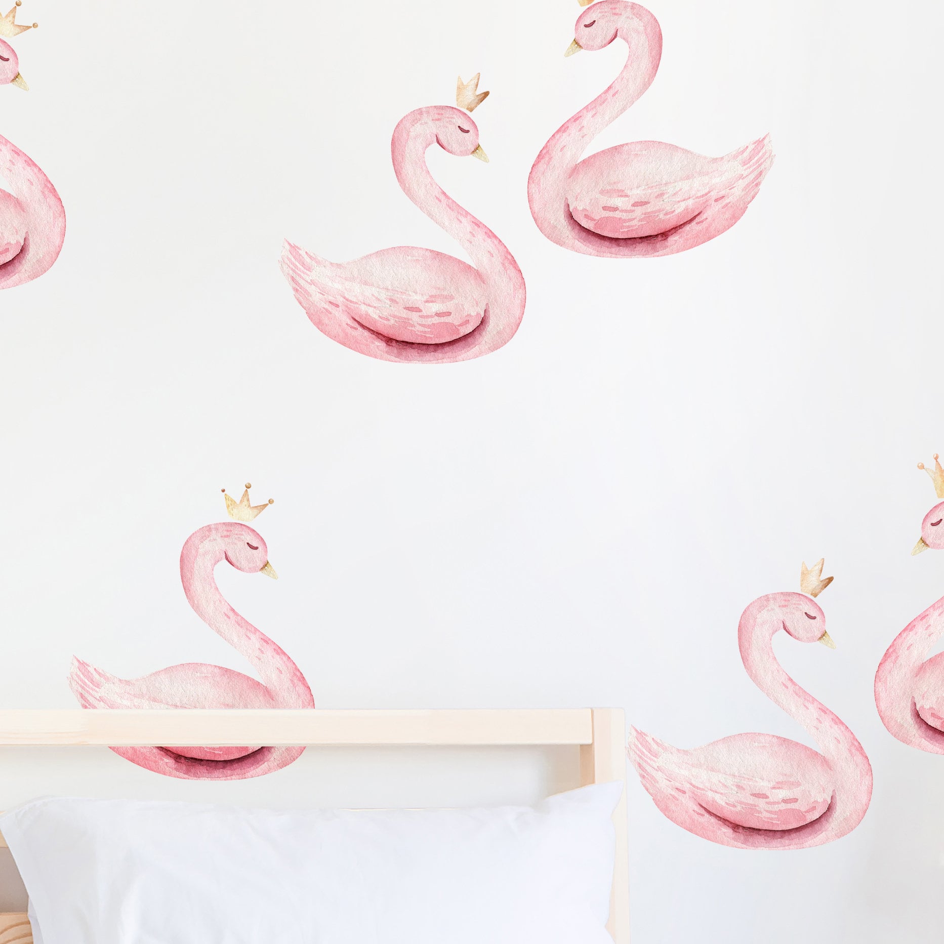 Pink Swan Wall Decals | Nursery Decor | Girls Wall Decor | Playroom ...