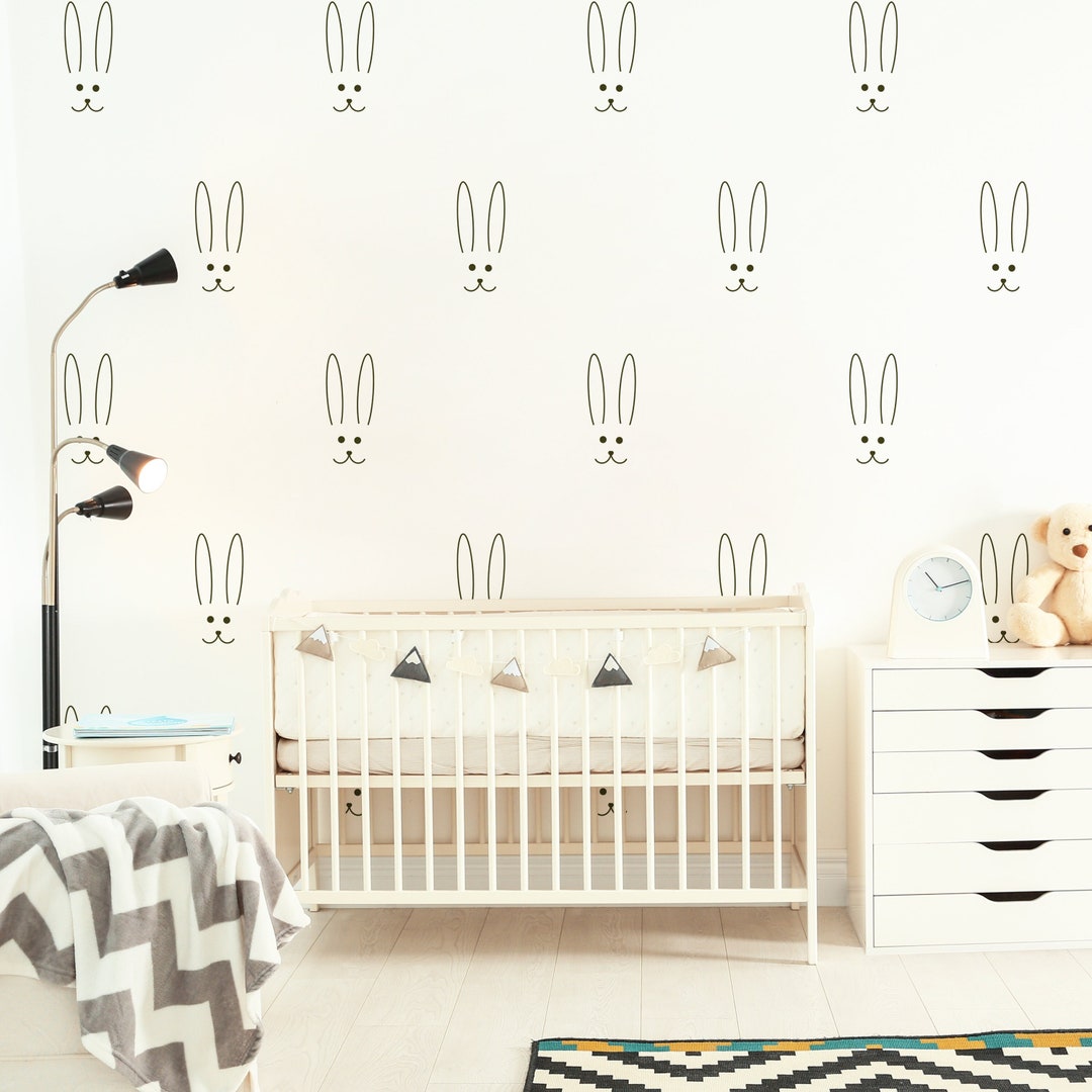 Rabbits Wall Decals - Modern Animals Decal Set, Bunnies Decals, Kids ...