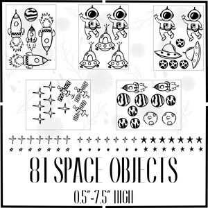 Out of This World Wall Decal Set Space Objects Space Ship - Etsy