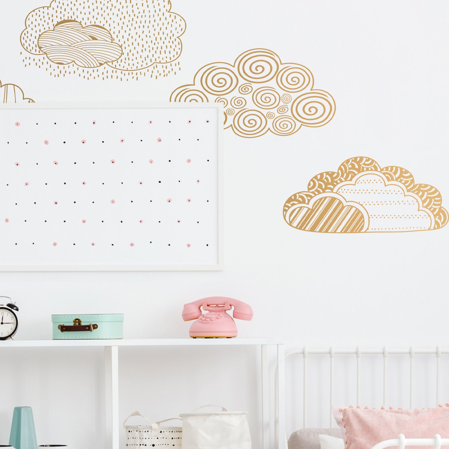 Cloud Wall Decals Swirly Cloud Wall Décor for Nursery Modern | Etsy