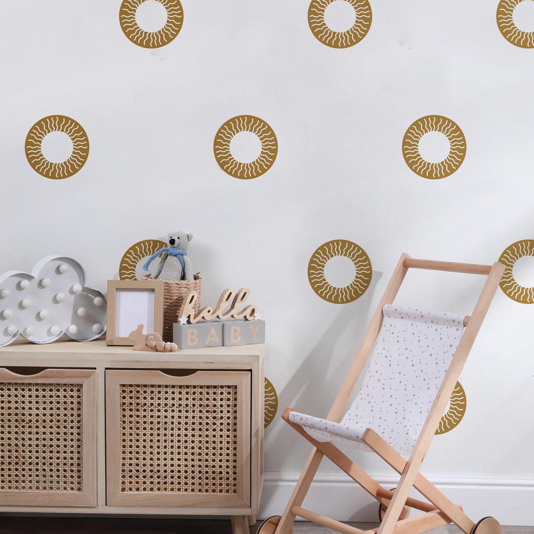 Sun Wall Decals, Sunshine Wall Stickers, Boho Nursery, Kids Room Wall ...