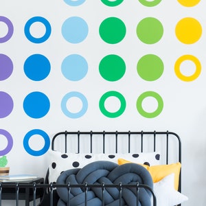 Large Colorful Rainbow Wall Decal Large Polka Dots Dot - Etsy