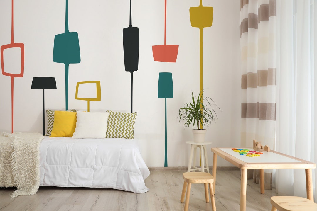 Boho Modern Wall Decal Collection, Elongated Focal Wall Sticker Set ...
