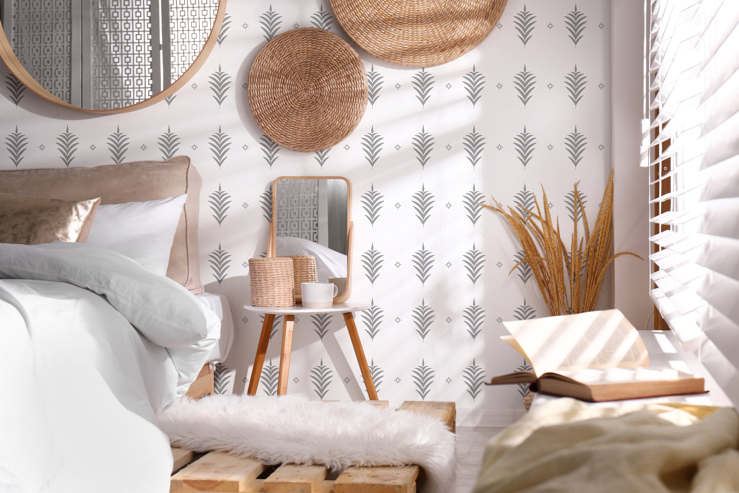 Fern Leaf Wall Decals Modern Vinyl Decal Set Botanical Leaf | Etsy