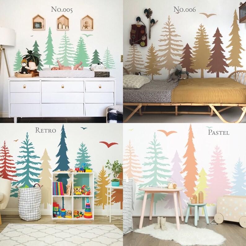 Tree Wall Decals Forest Decals Woodland Nursery Decor - Etsy