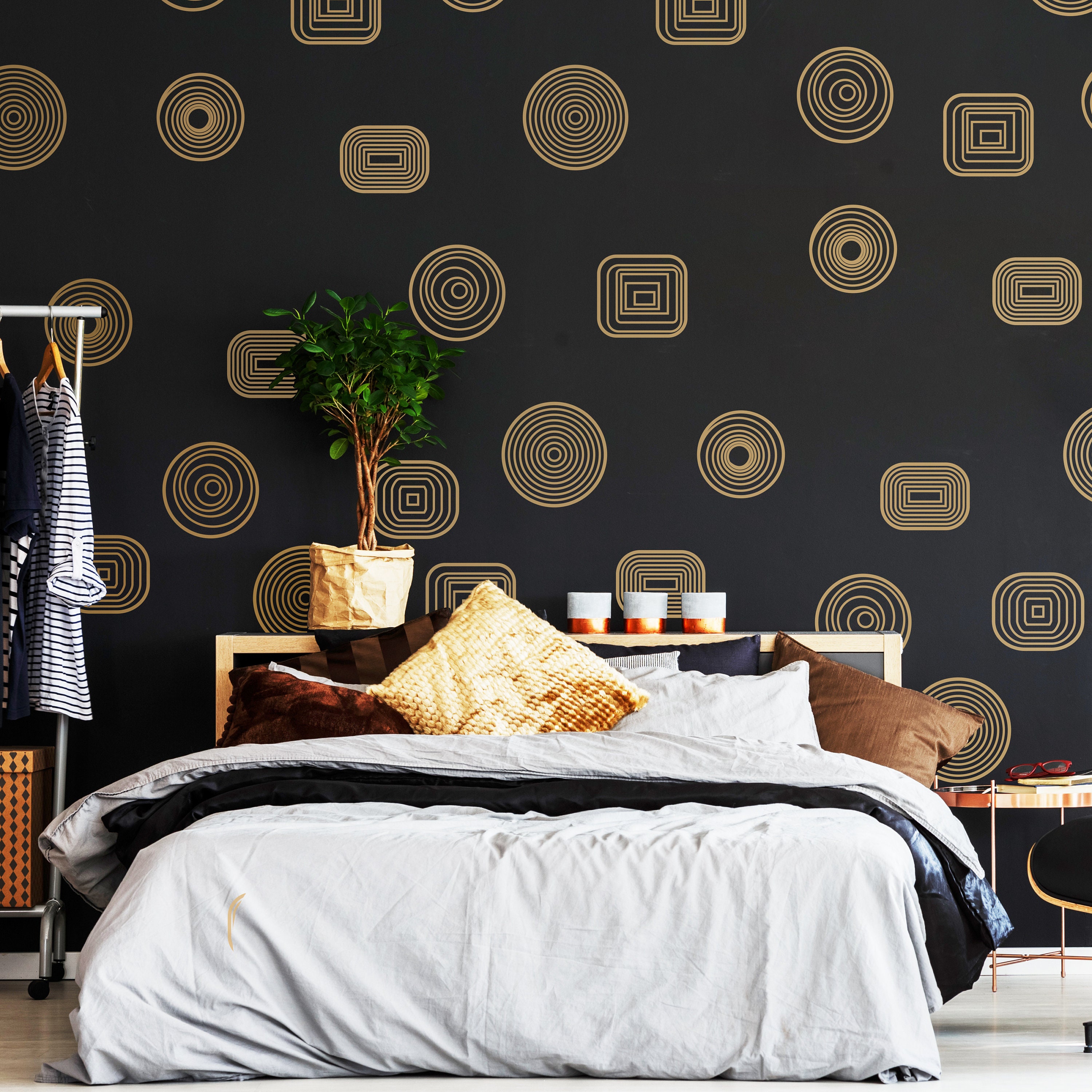 Geometric Patterns Wall Decals Geometric Circular Wall - Etsy