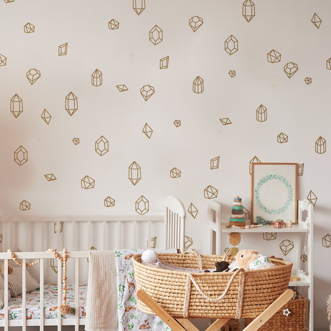 Prism Crystal Gems Wall Decals | Gold Silver or Black Wall Decals ...