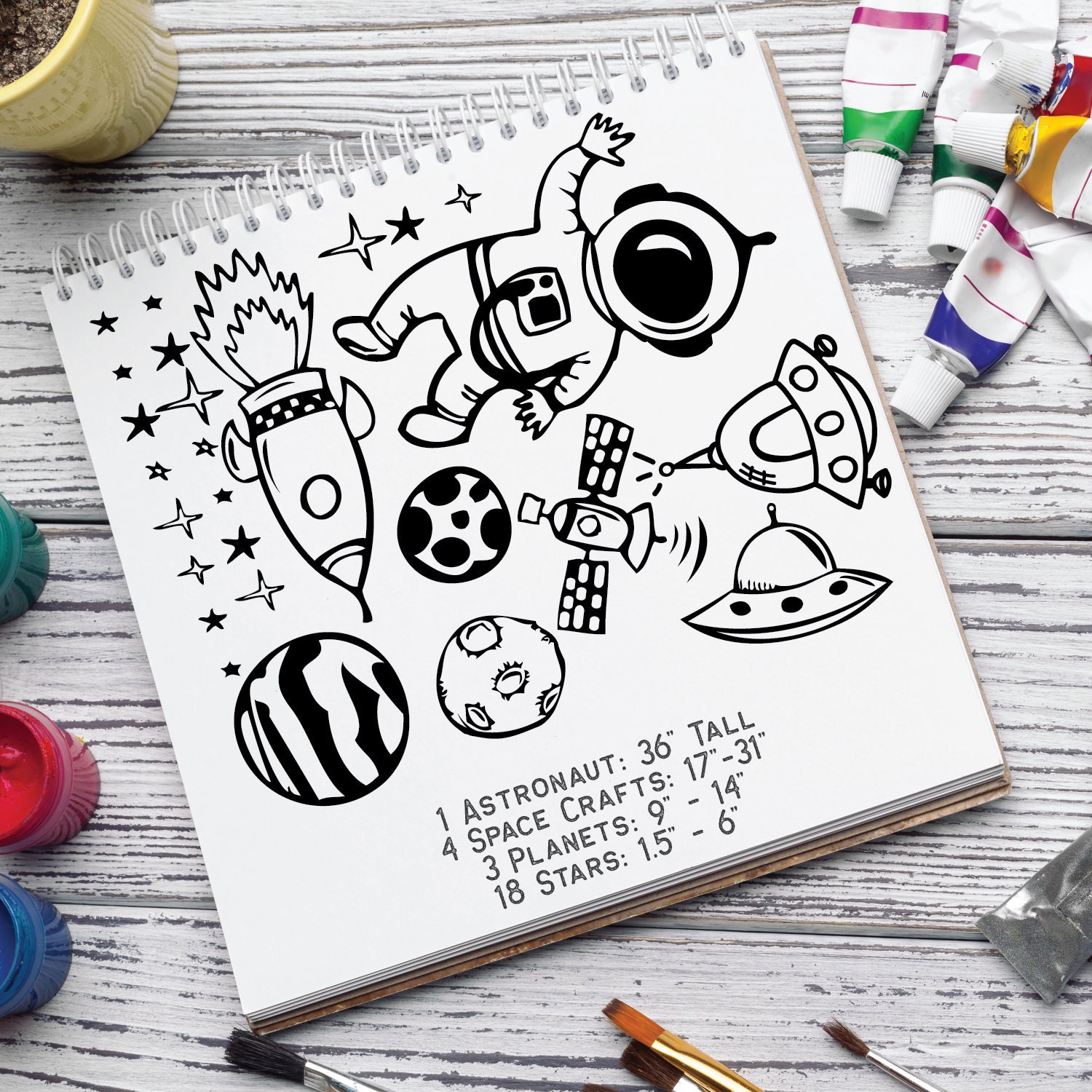 Out of This World Wall Decal Sticker Set Space Objects - Etsy