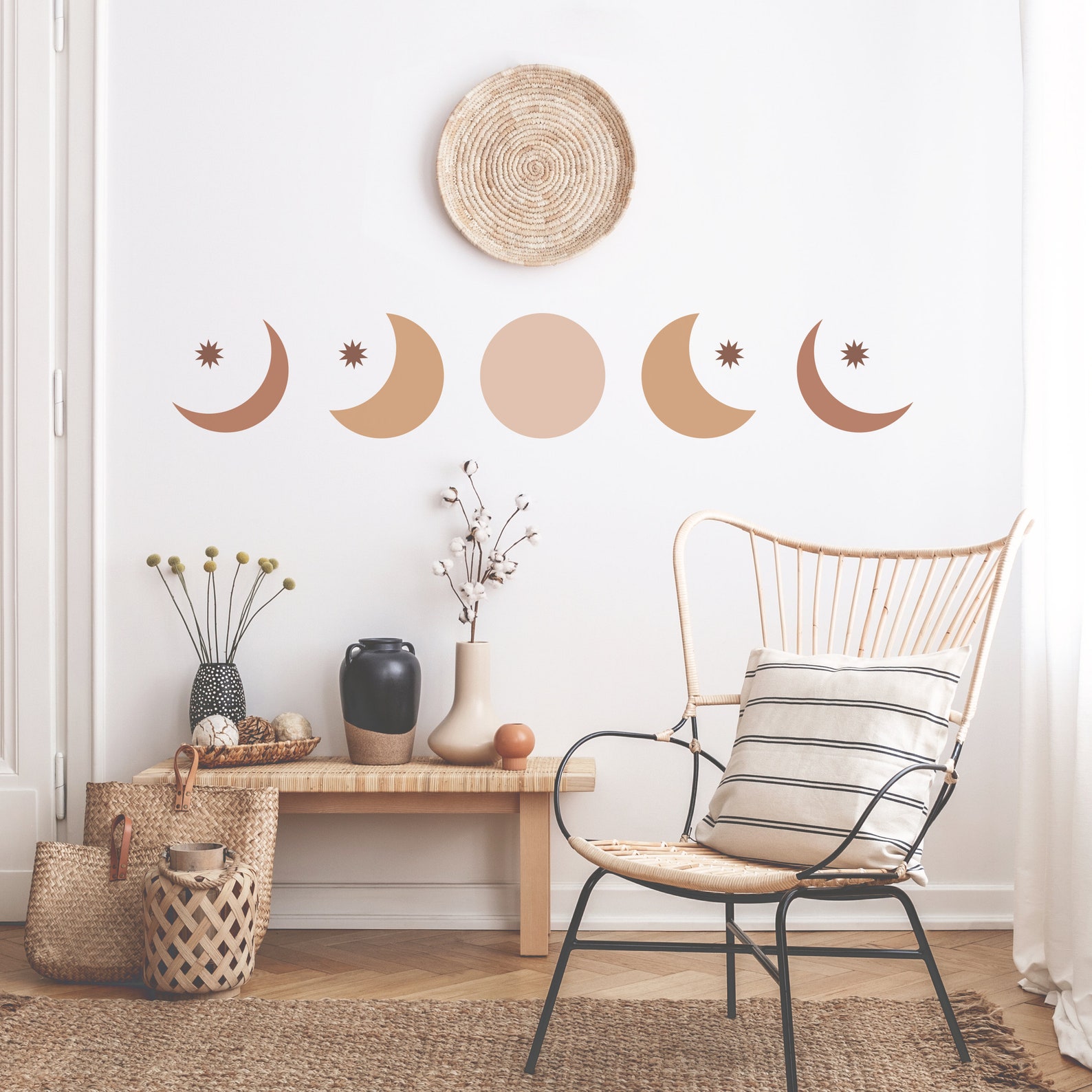 Moon Phases Wall Decals Modern Moon Phases Moon Phases | Etsy