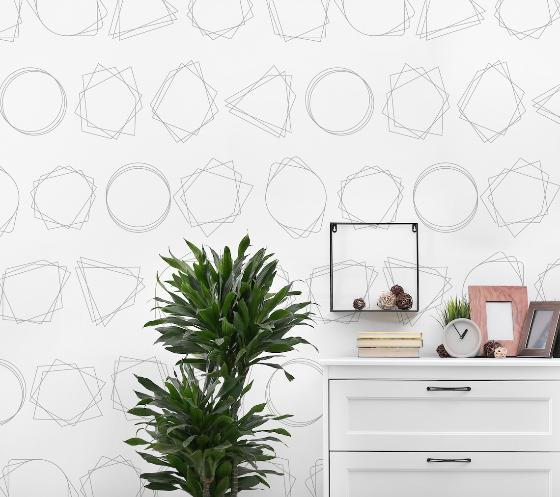 Geometric Patterns Wall Decals Geometric Circular Wall Décor | Etsy