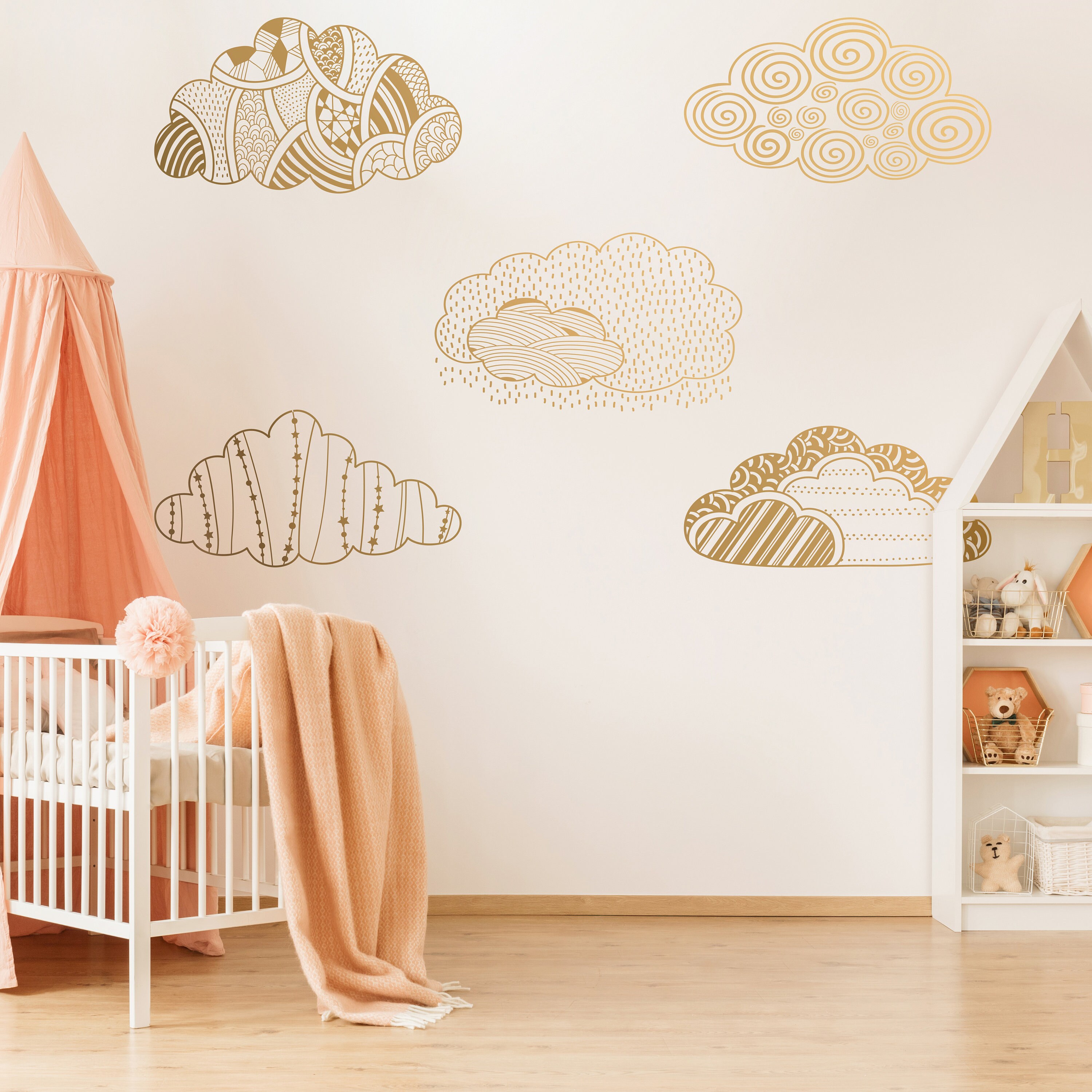 Cloud Wall Decals Swirly Cloud Wall Décor for Nursery Modern - Etsy