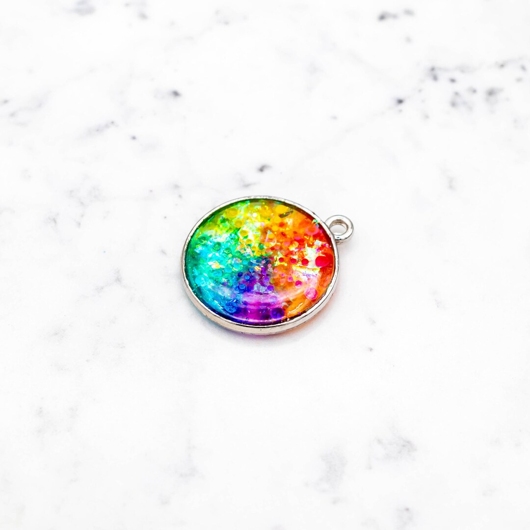 Rainbow Iridescent Pendant Color Wheel Gradient Ombre - Etsy