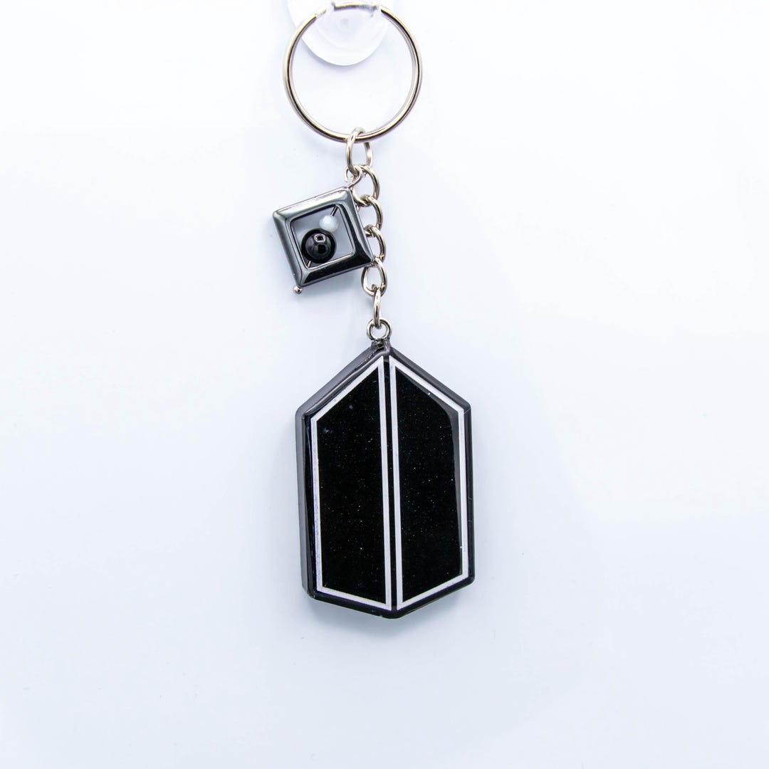 BTS Army Symbol Keychain - Black Subtle Glitter - Kpop Bangtan Fan ...