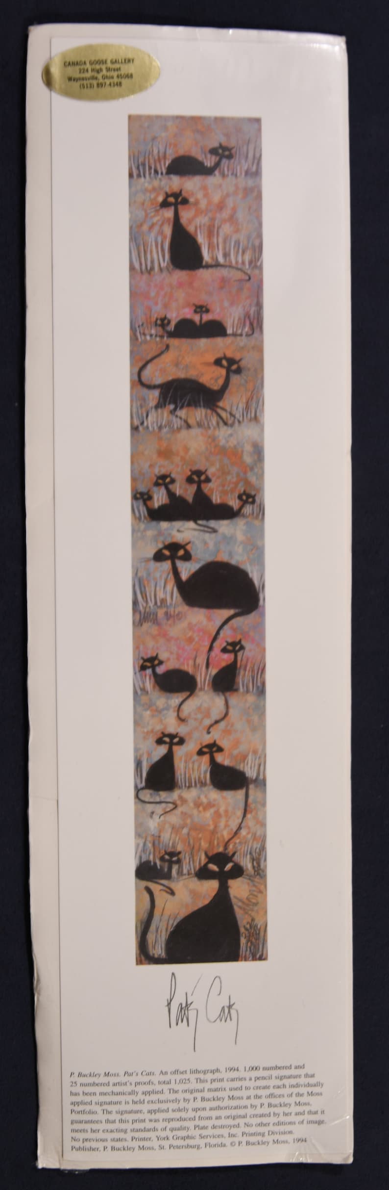 Pat's Cats, P. Buckley Moss, an Offset Lithograph, 1994, Art, Signed ...
