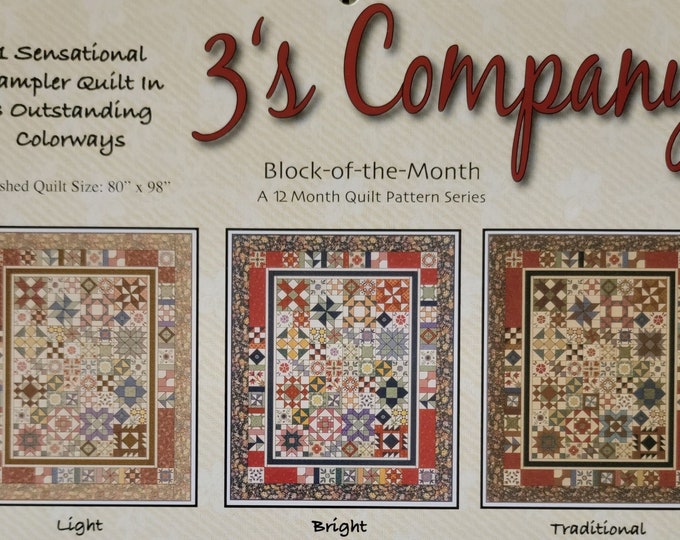 3's Company Block-of-the-month Quilt Pattern Series, Thimbleberries, 3C ...