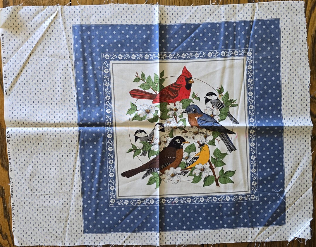 Fabric Panel: Birds, "american Song Birds Pillow" Panel, VIP Screen ...
