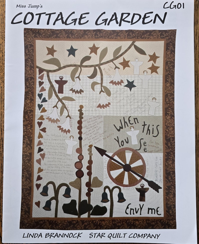 Cottage Garden Quilt Pattern – Applique Star Quilt, 66" X 86" - Etsy