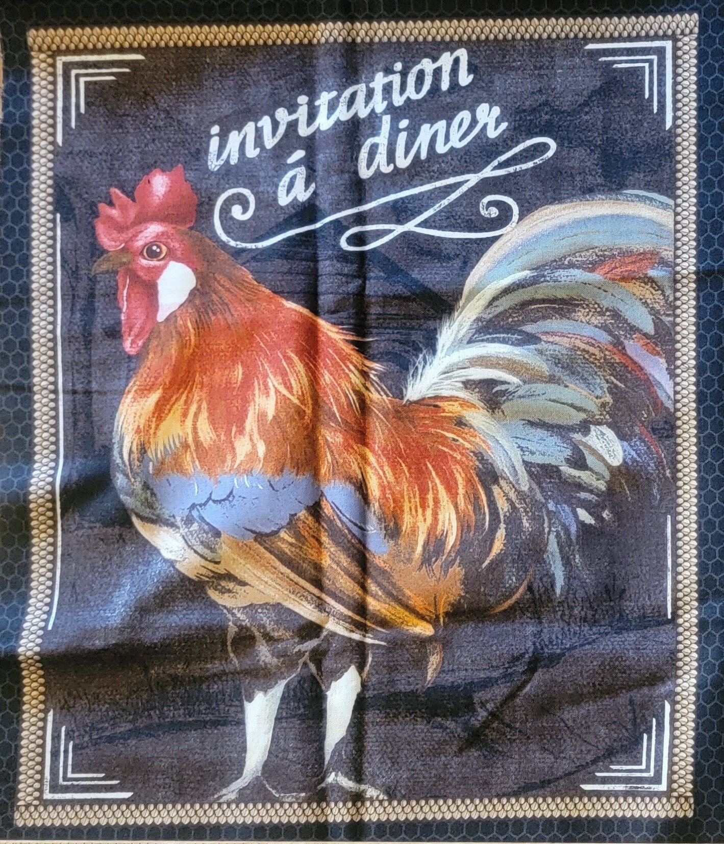 1 Fabric Panel-roosters bon Appetit by Whistler Studios, Windham ...