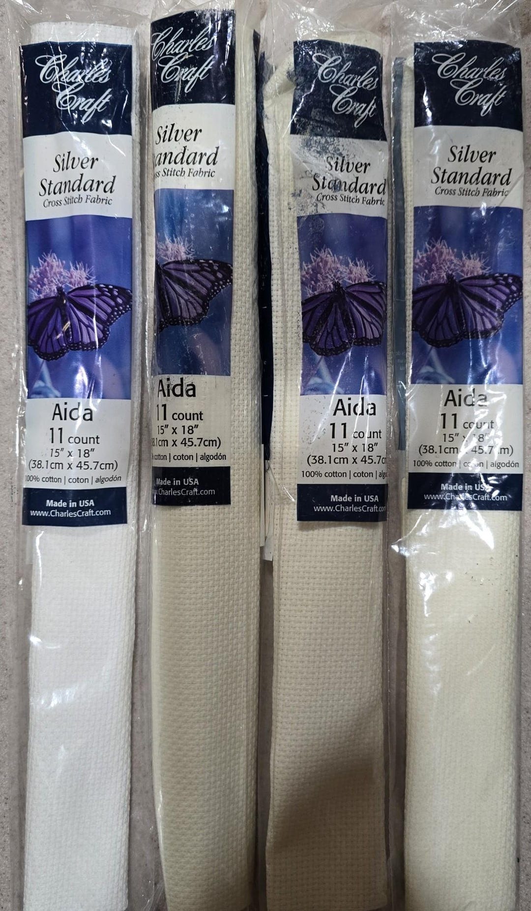 Charles Craft Silver Standard Cross Stitch Fabric, 11 Count Aida ...