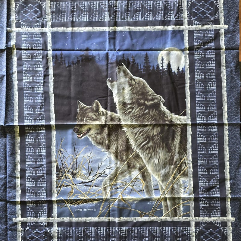 Wolf Fabric Panel - Etsy