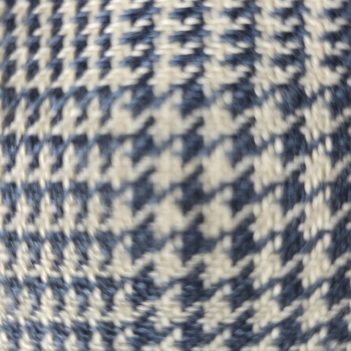 2 3/4 Yds Upholstery and Home Decor Fabric, Blue and White Houndstooth ...