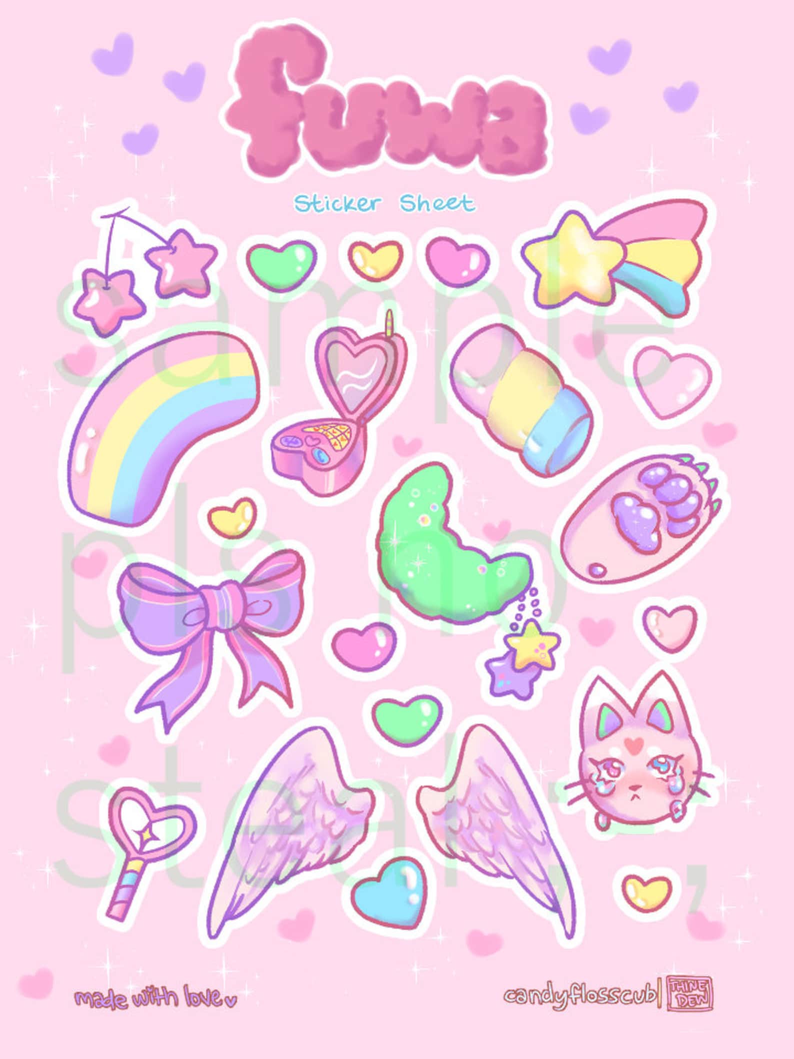 Pastel Sticker Sheet Kawaii 22 Water-resistant Matte Stickers - Etsy