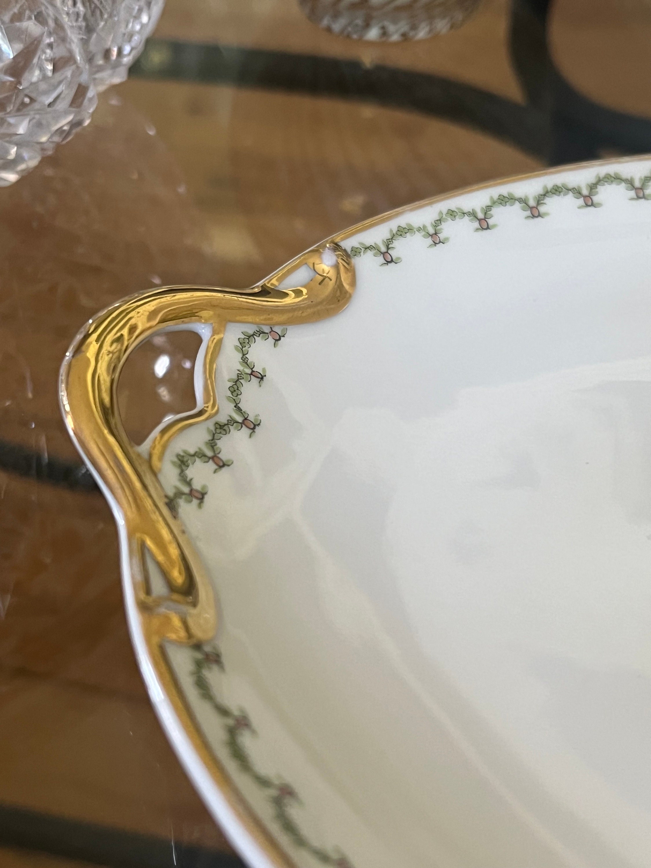 Ch Field Haviland Limoges GOA France Platter With Gold Open Handles and ...