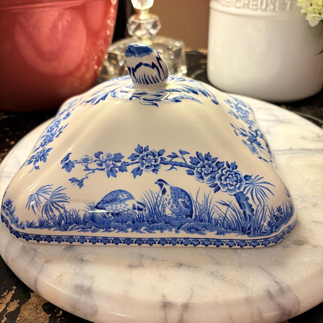 Rare Furnivals Quail Tureen Lid: Antique Blue & White Transferware - Etsy