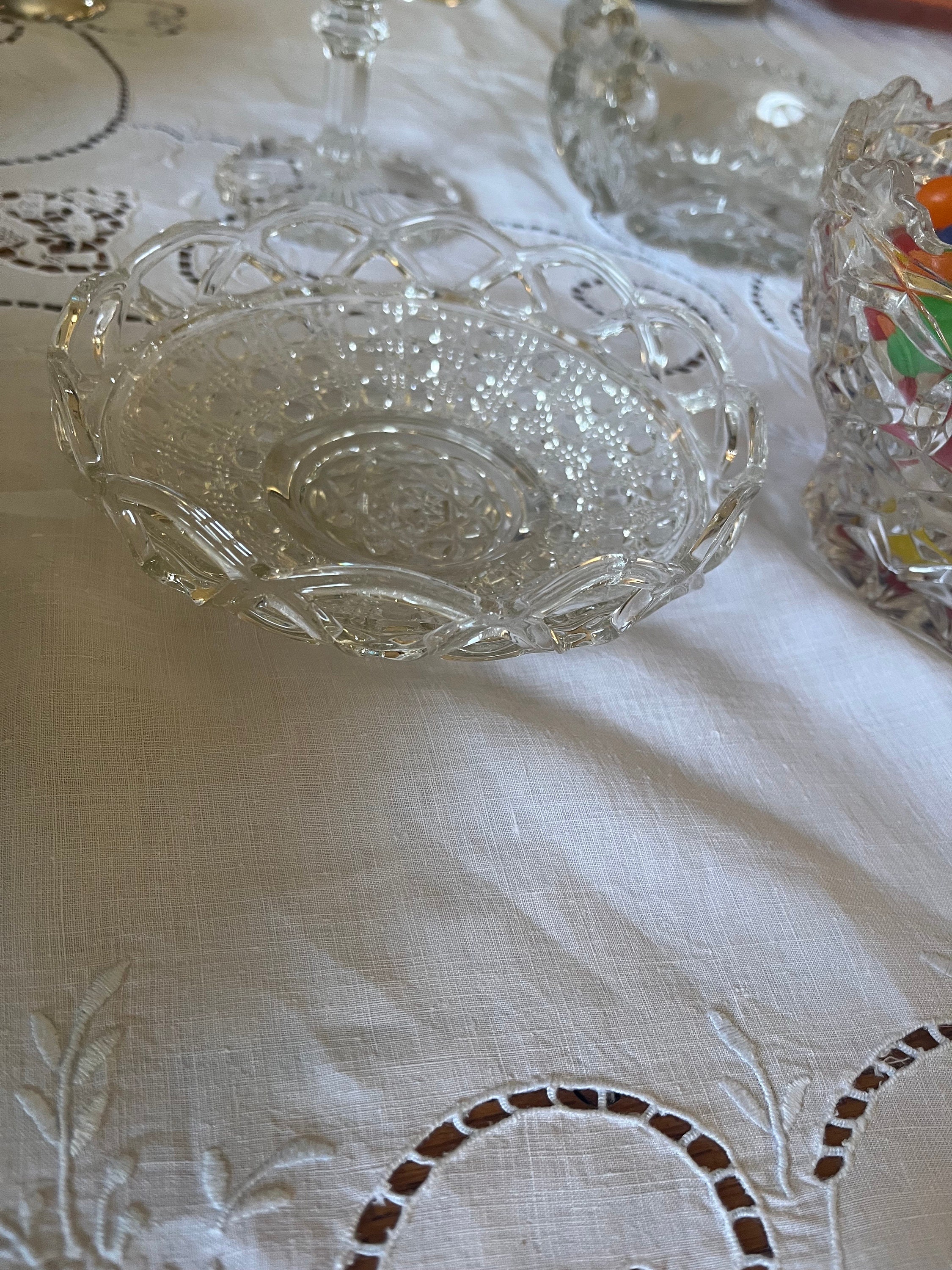 Vintage Pressed Cut Glass Dishes to Use as Candy, Nut, Jewelry or ...