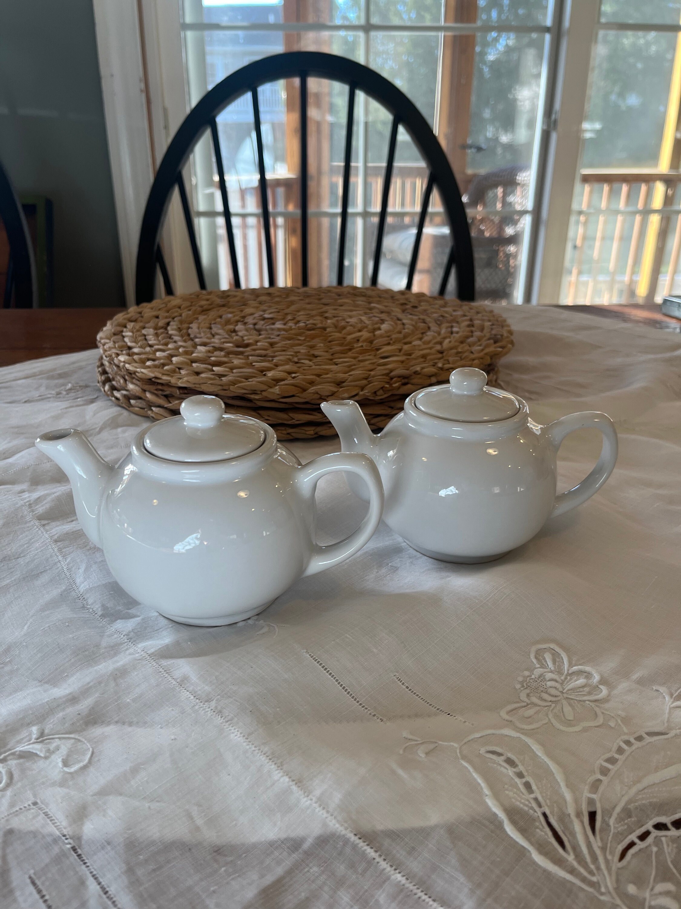 Tea for Two Individual White Teapots - Etsy