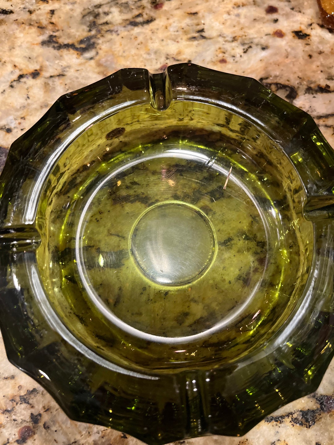 Fostoria Green Coin Glass Ashtray - Etsy