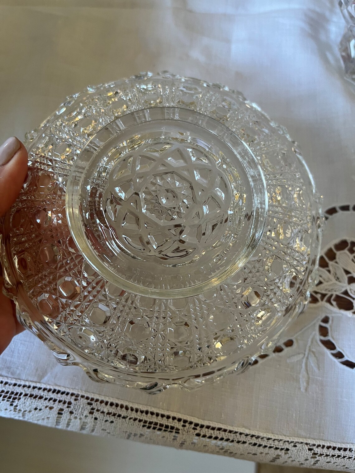 Vintage Pressed Cut Glass Dishes to Use as Candy, Nut, Jewelry or ...